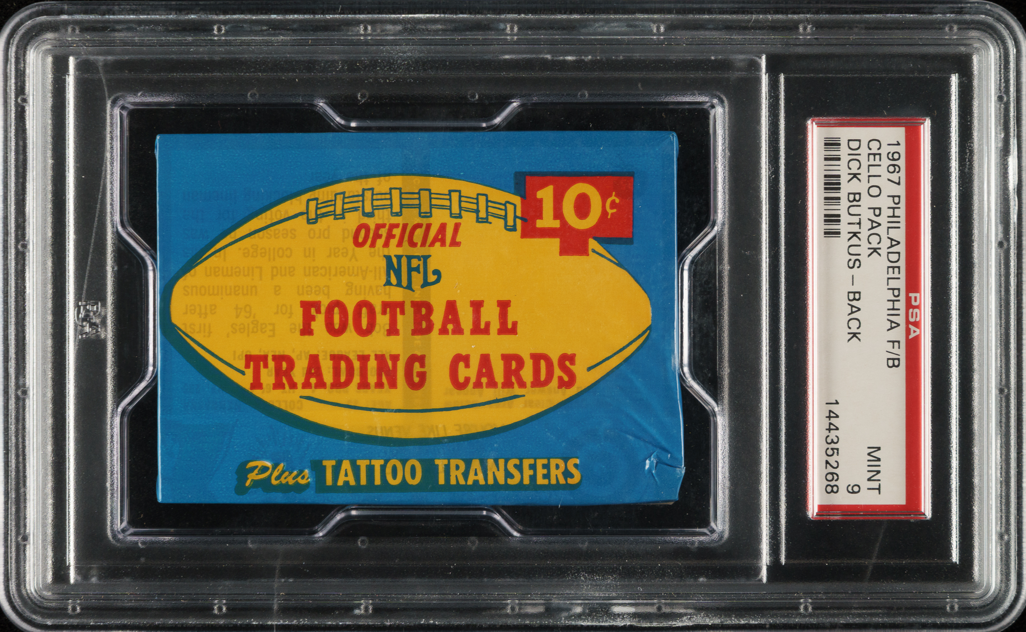 1967 Philadelphia Football Unopened Cello Pack PSA MINT 9 - Dick Butkus ...