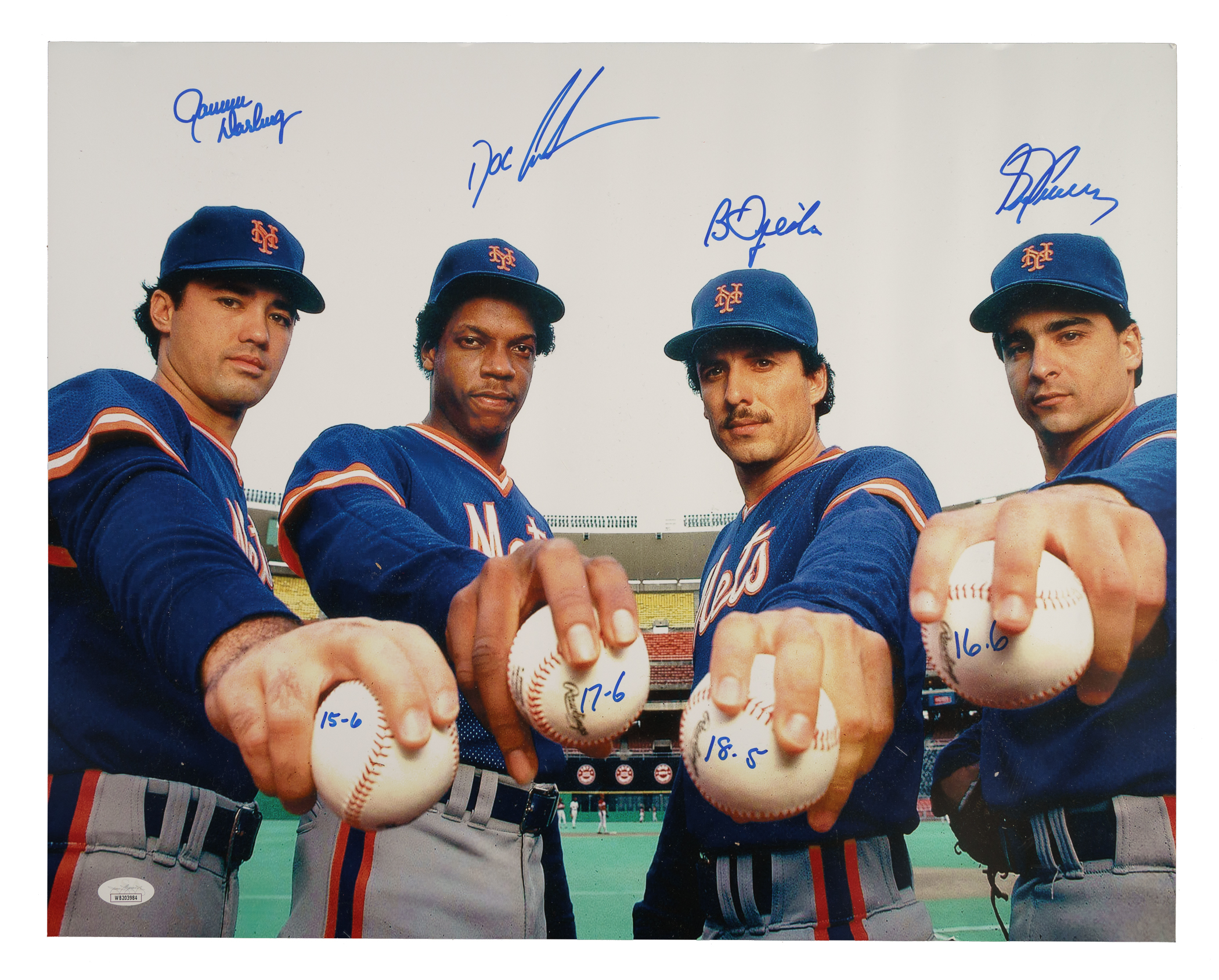 Ron Darling, Bob Ojeda, Sid Fernandez and Doc Gooden Signed Photograph ...