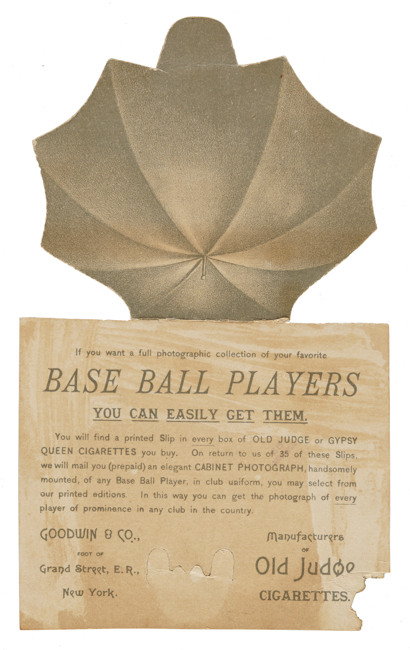 Circa 1880s Old Judge Cigarettes Trade Card | REA Archive