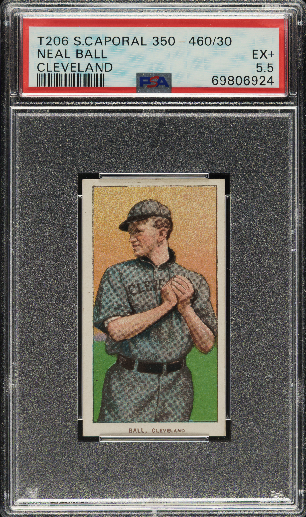 1909-1911 T206 White Border Neal Ball Cleveland PSA EX+ 5.5 | REA Archive