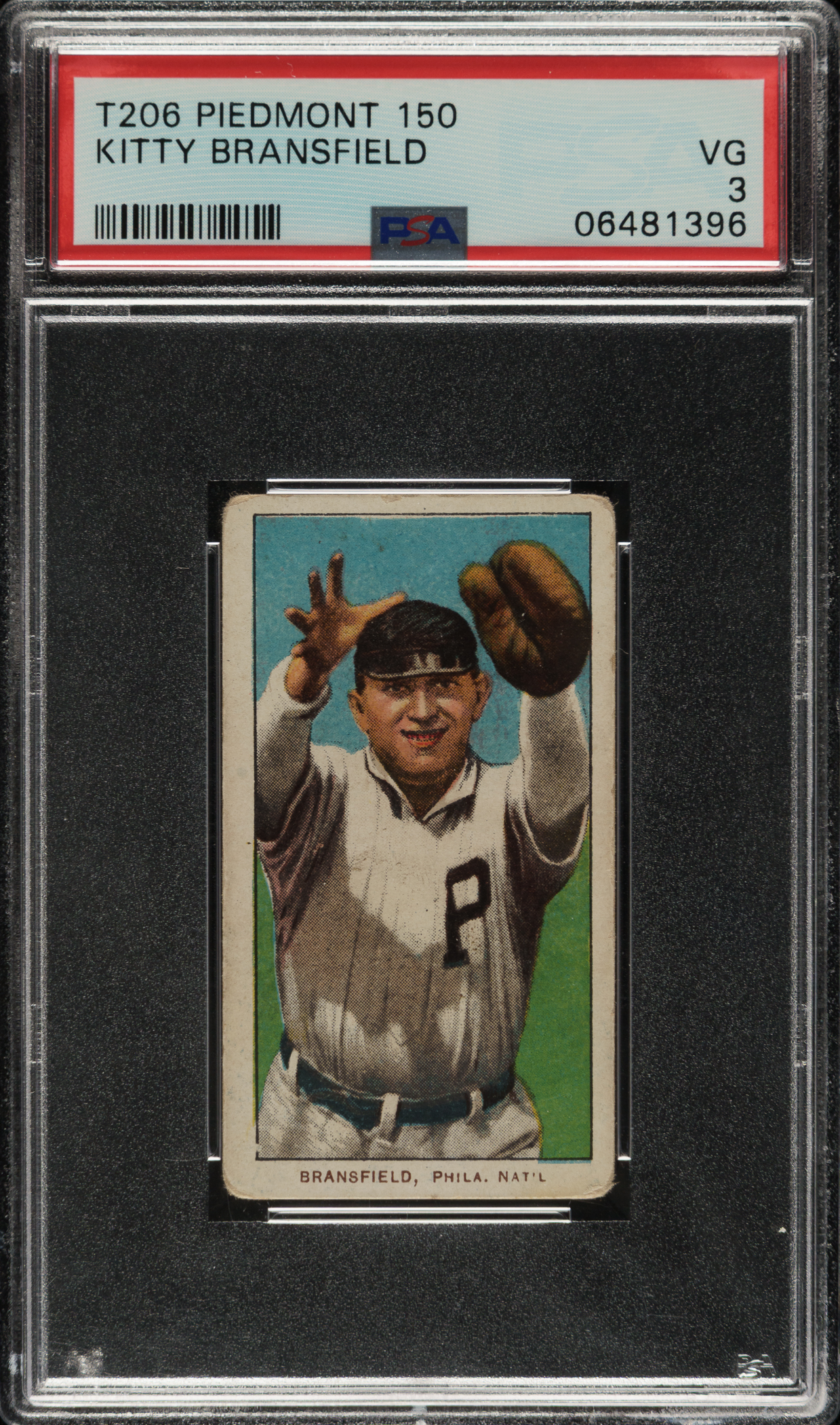 1909-1911 T206 White Border Kitty Bransfield PSA VG 3 | REA Archive