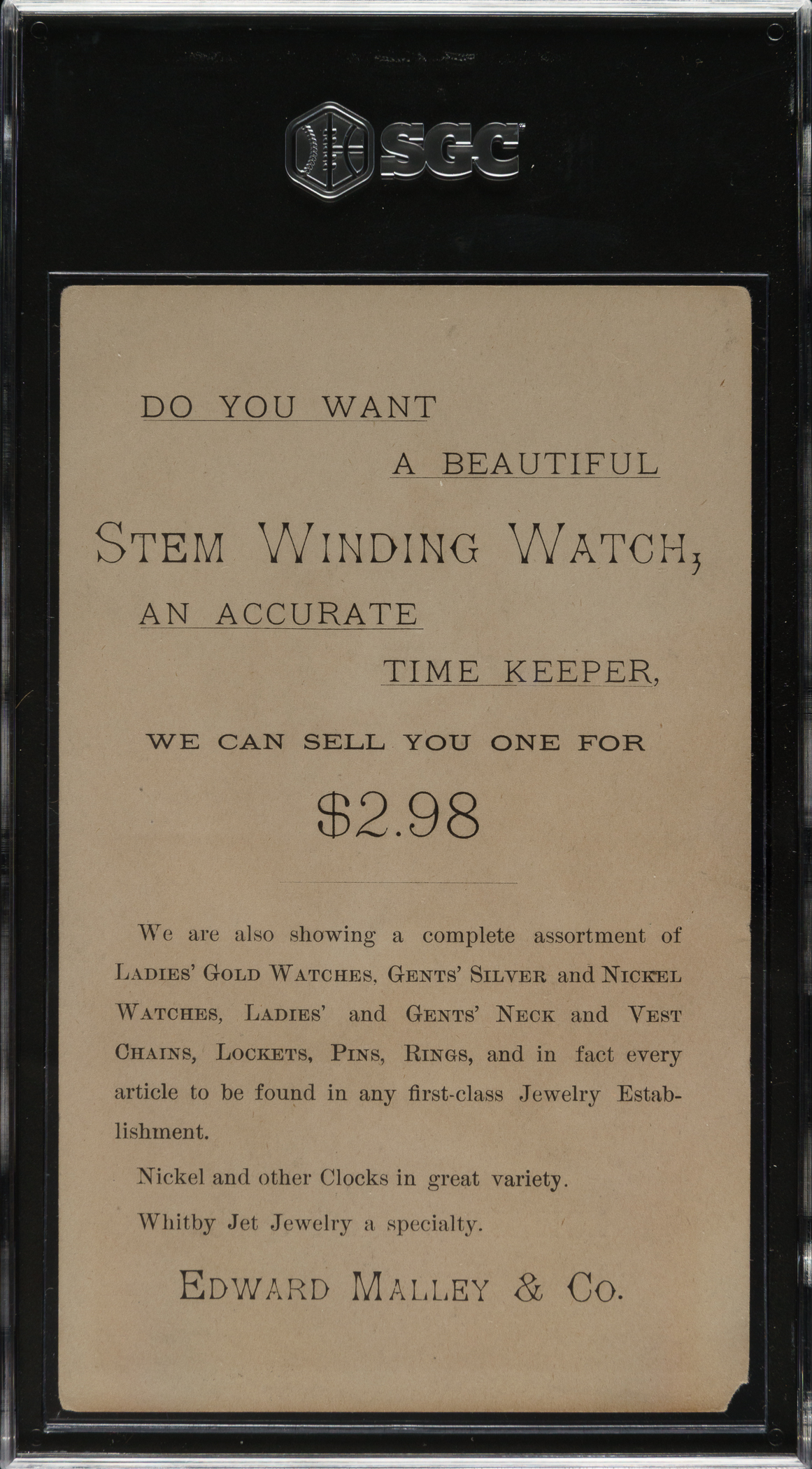 1882 H804-11 Cosack & Co. Trade Cards Left Fielder Edward Malley & Co ...