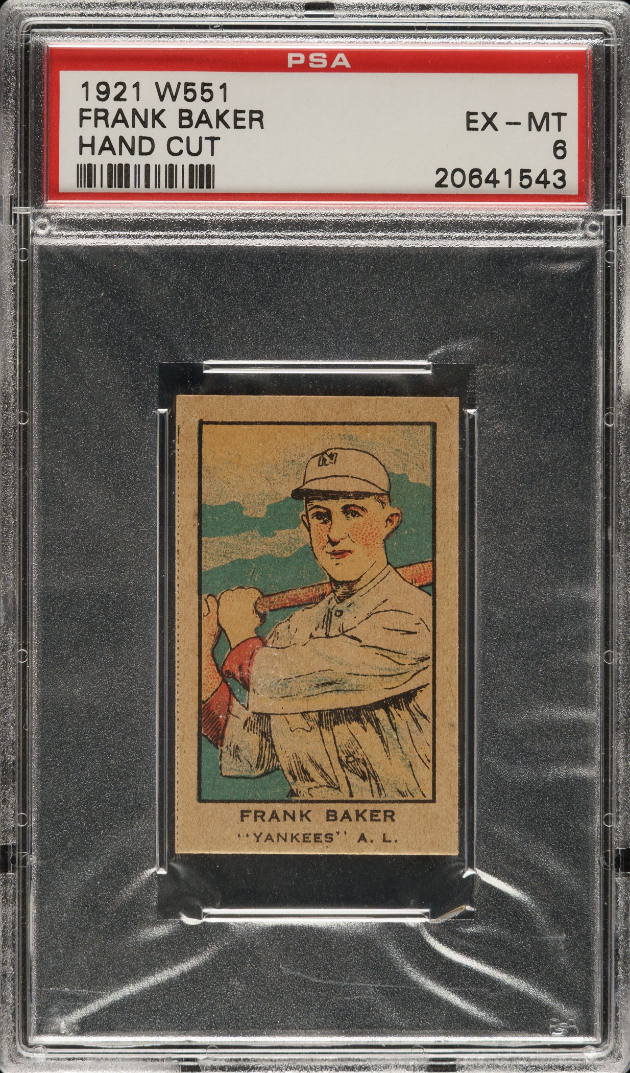 1921 W551 Frank "Home Run" Baker PSA EX-MT 6 | REA Archive