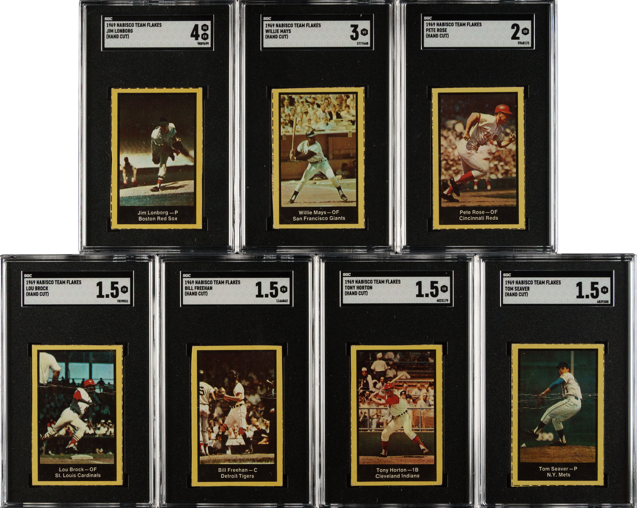 1969 Nabisco Team Flakes SGC-Graded Collection (7) Including Willie ...