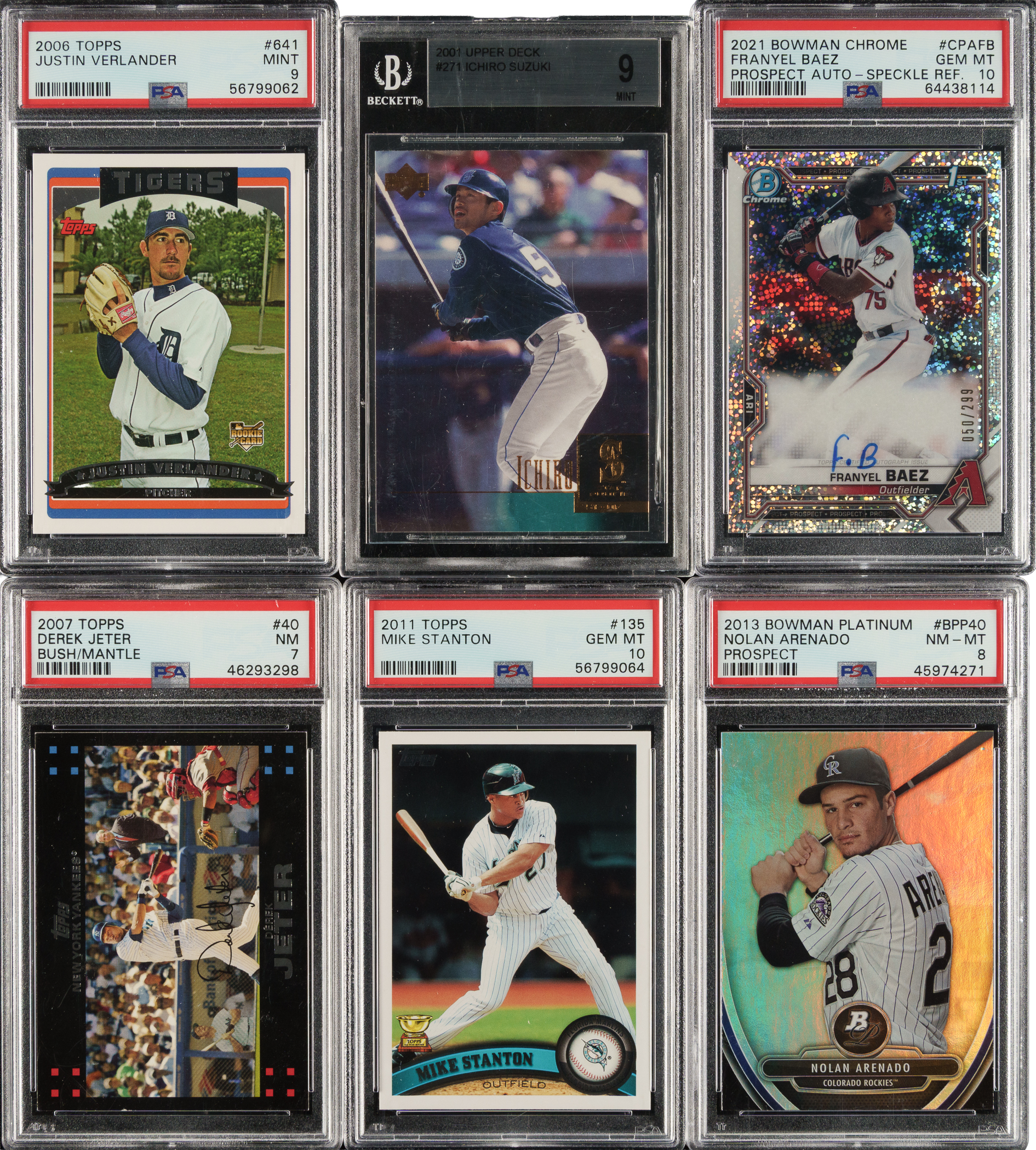 2000 to 2021 Topps Heritage, Bowman Chrome and Upper Deck PSA-, BGS- and SGC-Graded Collection ...