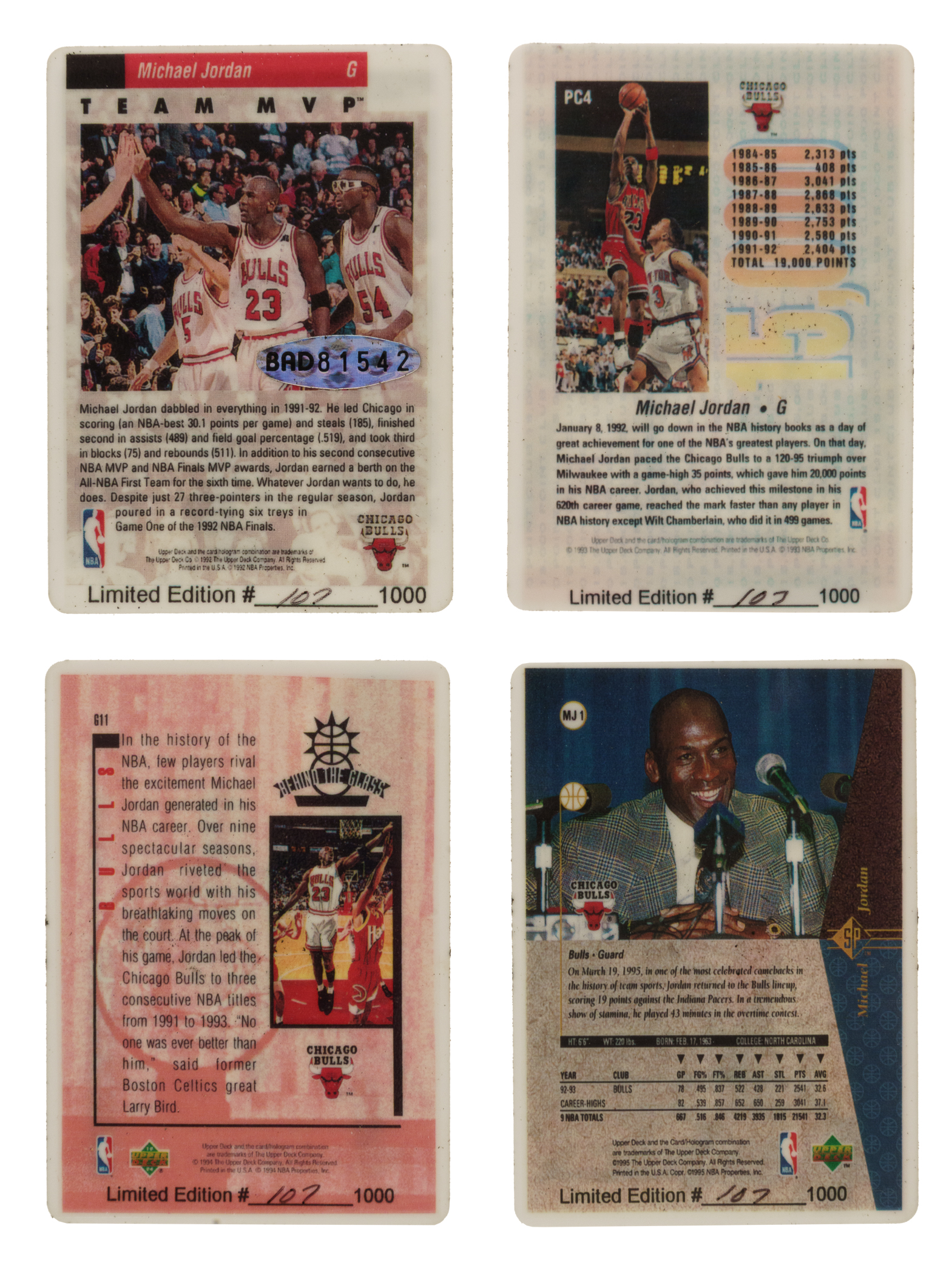 1996 Upper Deck Michael Jordan Signature Series Basketball Complete Set ...