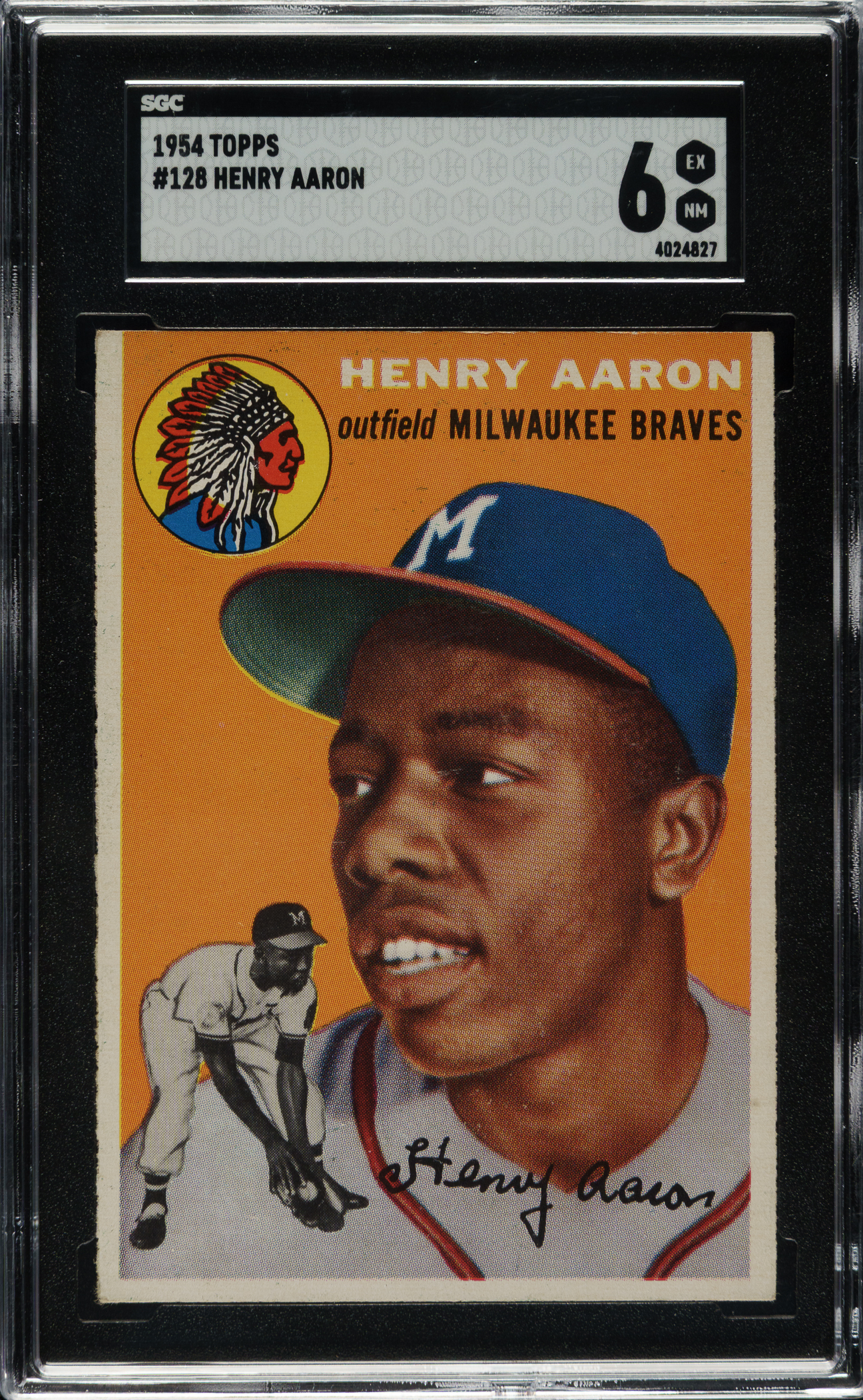 1954 Topps #128 Hank Aaron Rookie SGC EX/NM 6 | REA Archive