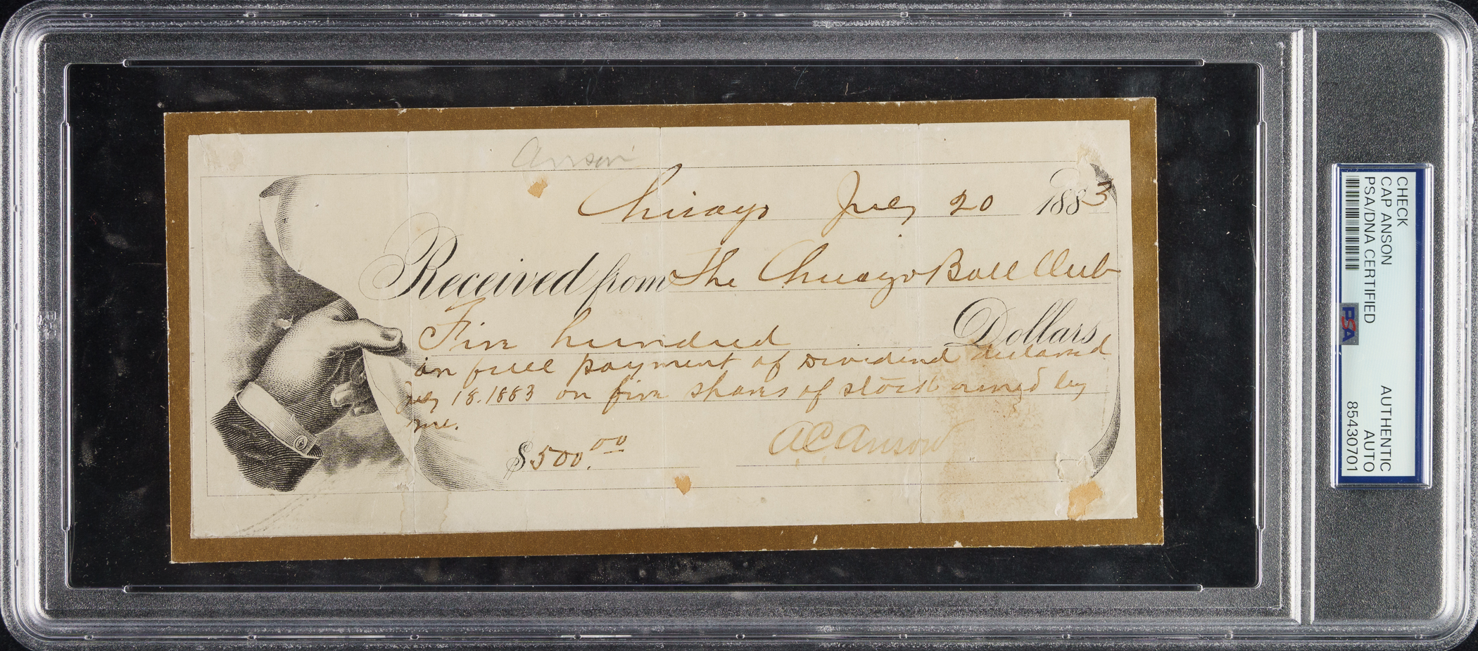 1883 Cap Anson Signed Chicago White Stockings Payment Voucher - PSA/DNA ...