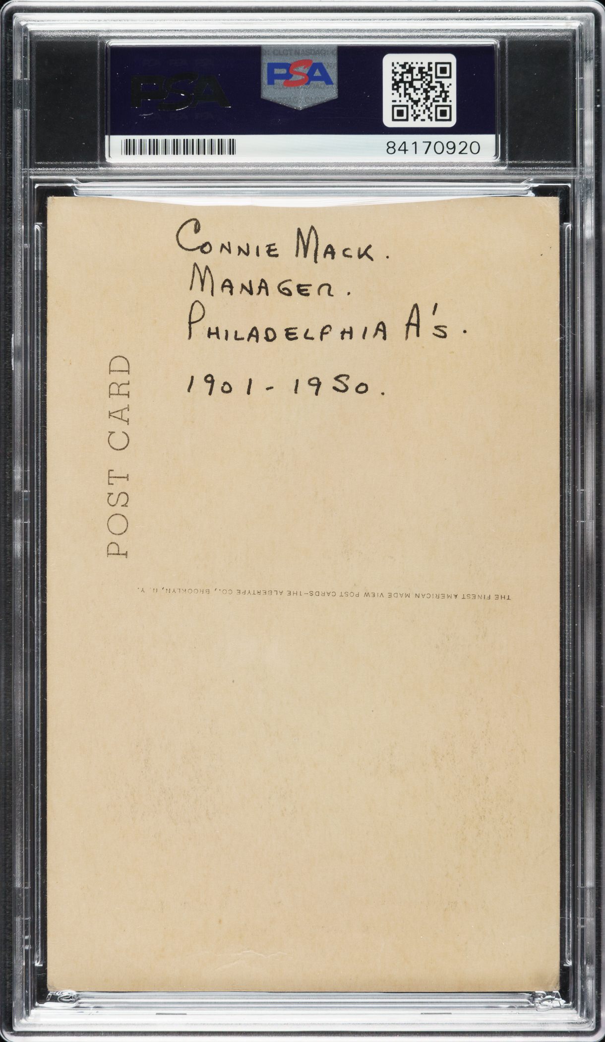 Signed 1944-1945 Albertype (Type 1) Black-and-White Hall of Fame ...