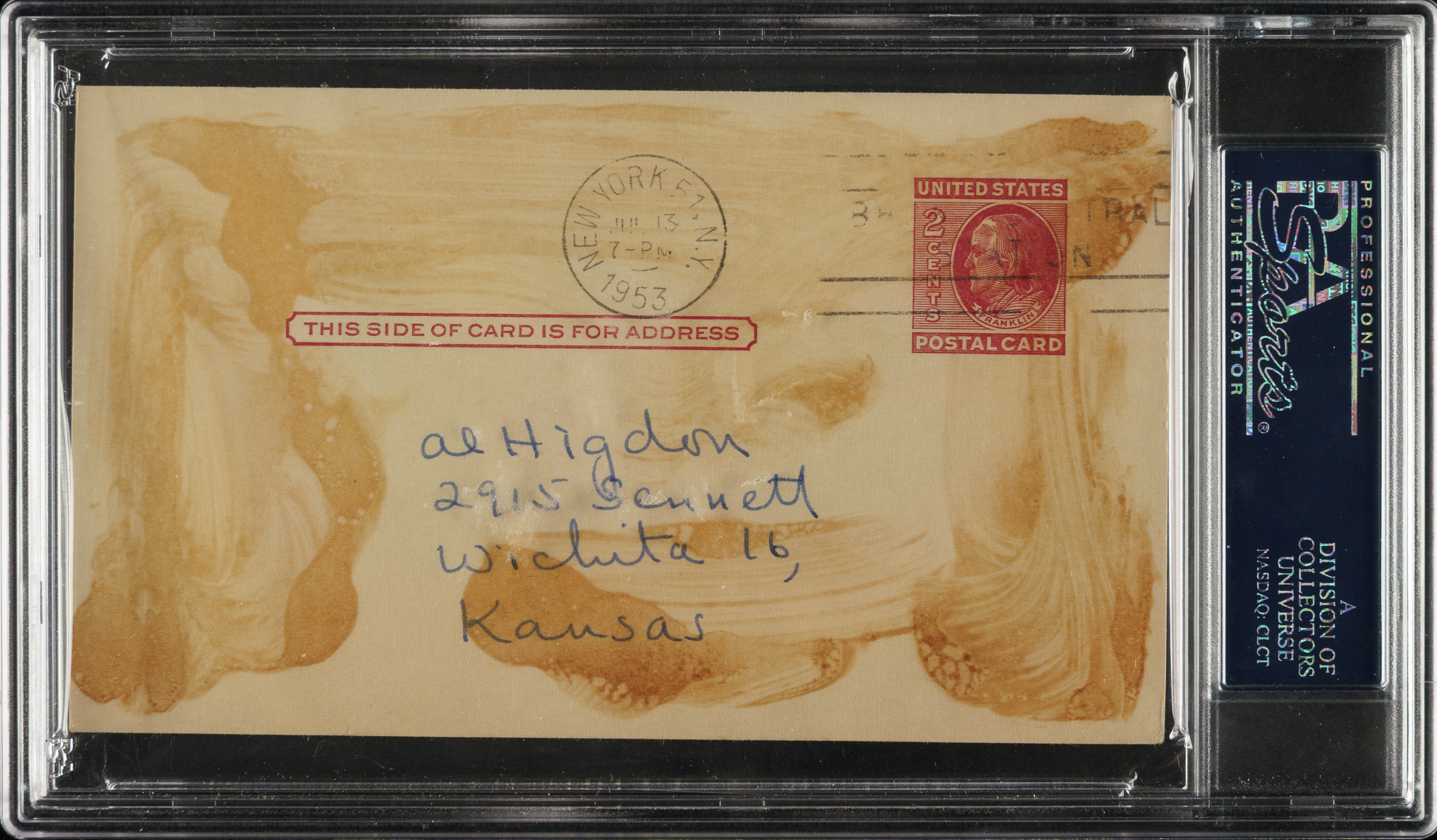 1953 Mickey Mantle Signed Government Postcard PSA/DNA GEM MINT 10 | REA ...