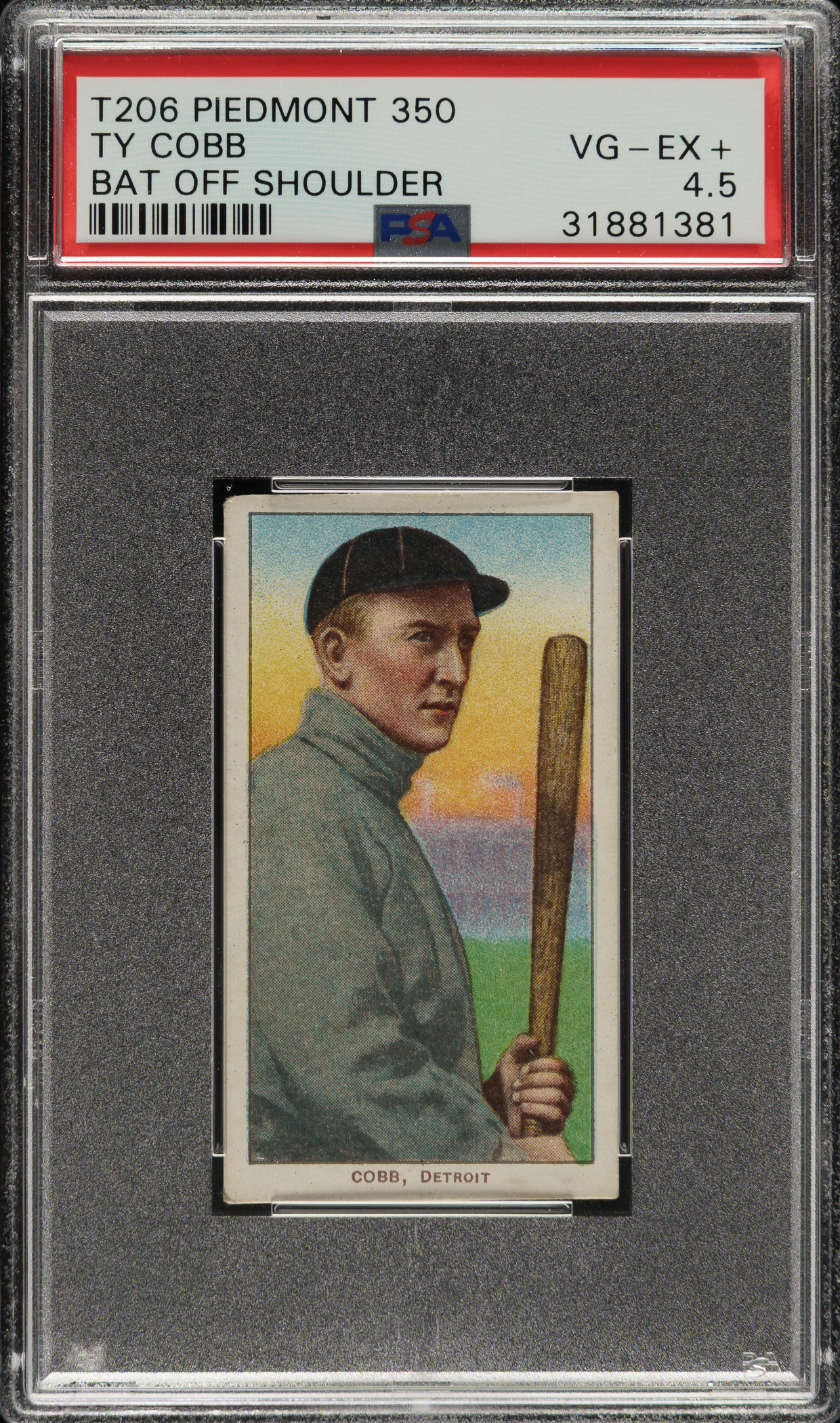 1909-1911 T206 White Border Ty Cobb Bat Off Shoulder PSA VG-EX+ 4.5 | REA Archive
