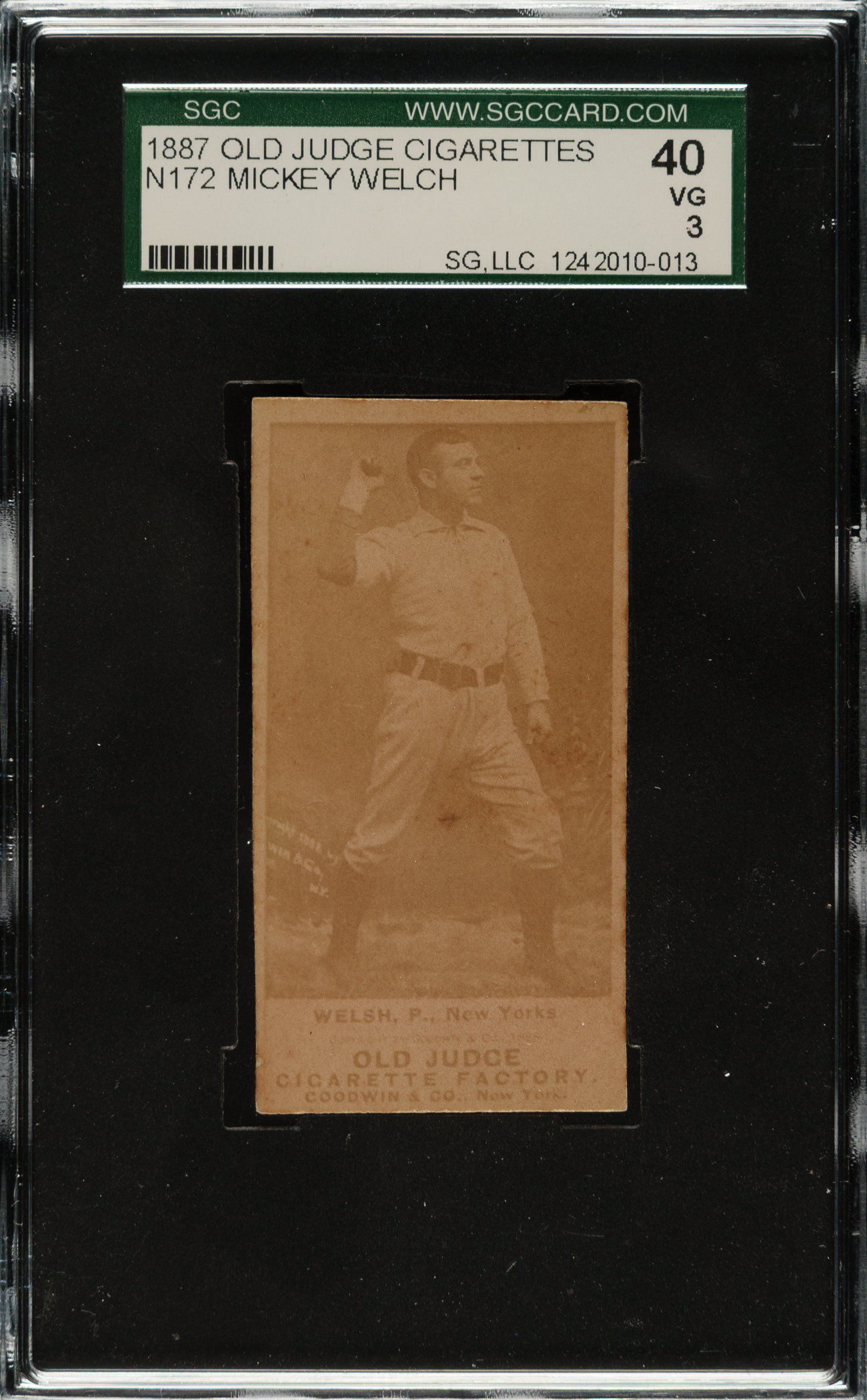 1889 N172 Old Judge Mickey Welch SGC VG 40 | REA Archive
