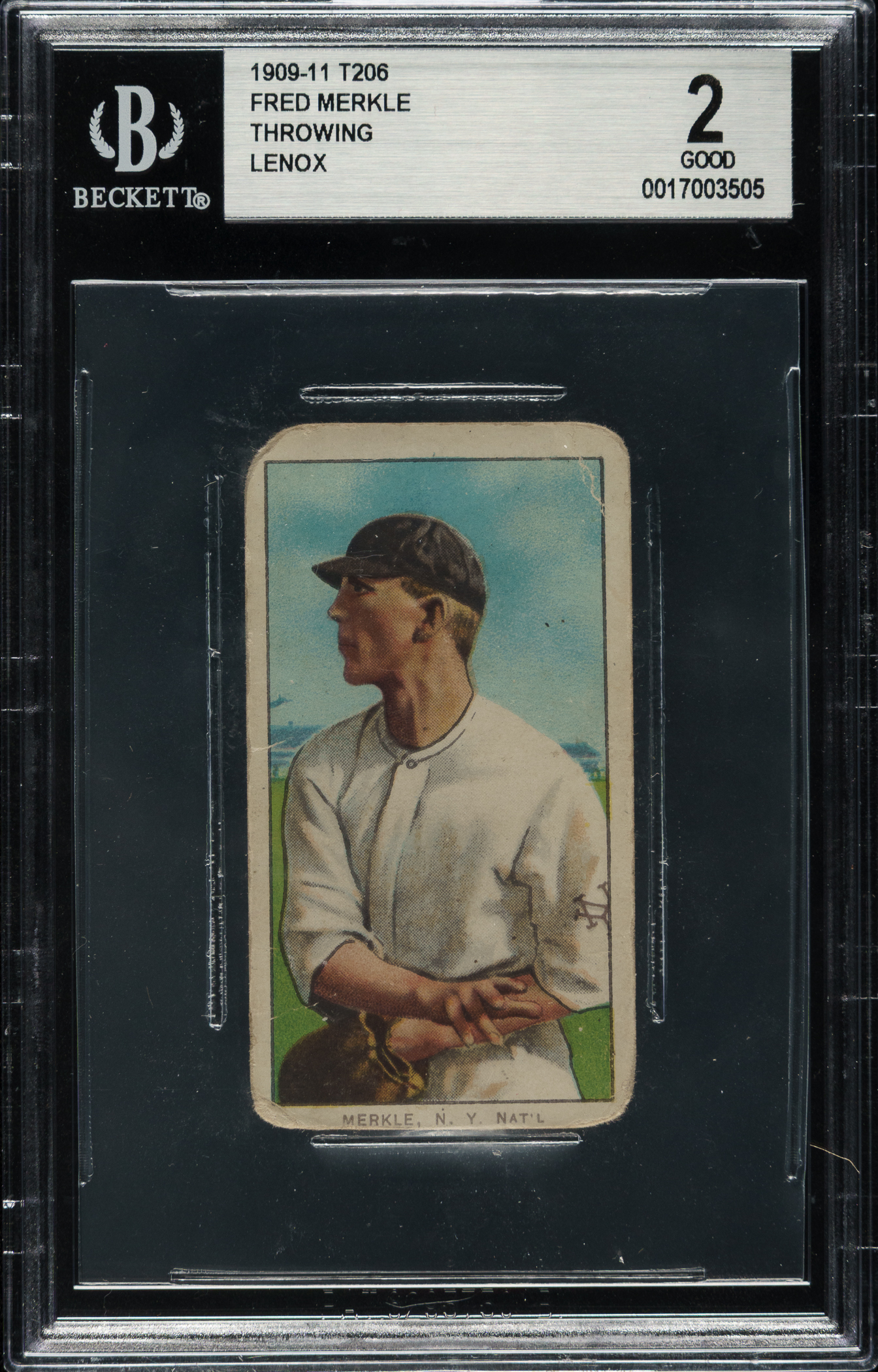 1909-1911 T206 White Border Fred Merkle Throwing BVG GOOD 2 - Brown ...