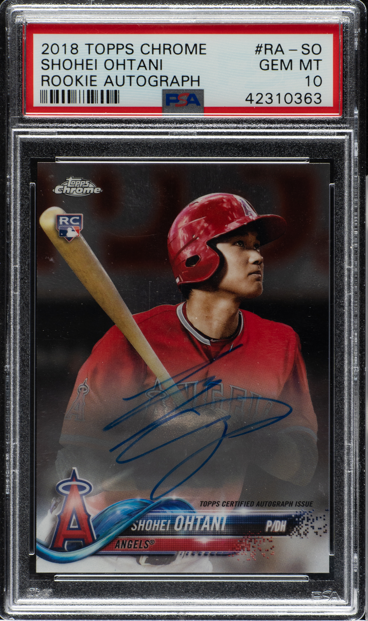 2018 Topps Chrome Rookie Autograph #RA-SO Shohei Ohtani Rookie PSA GEM ...